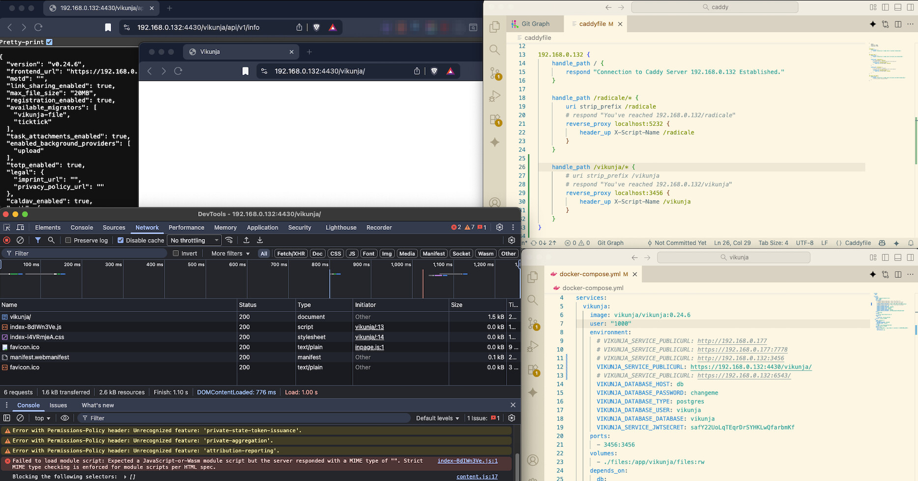Reverse Proxy, Blank Screen, error: MIME type of "" - Support - Vikunja Community